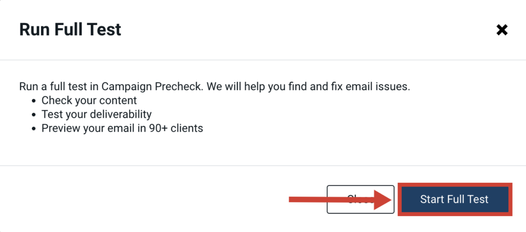 How to run a Full Test from the Email Editor - Email On Acid
